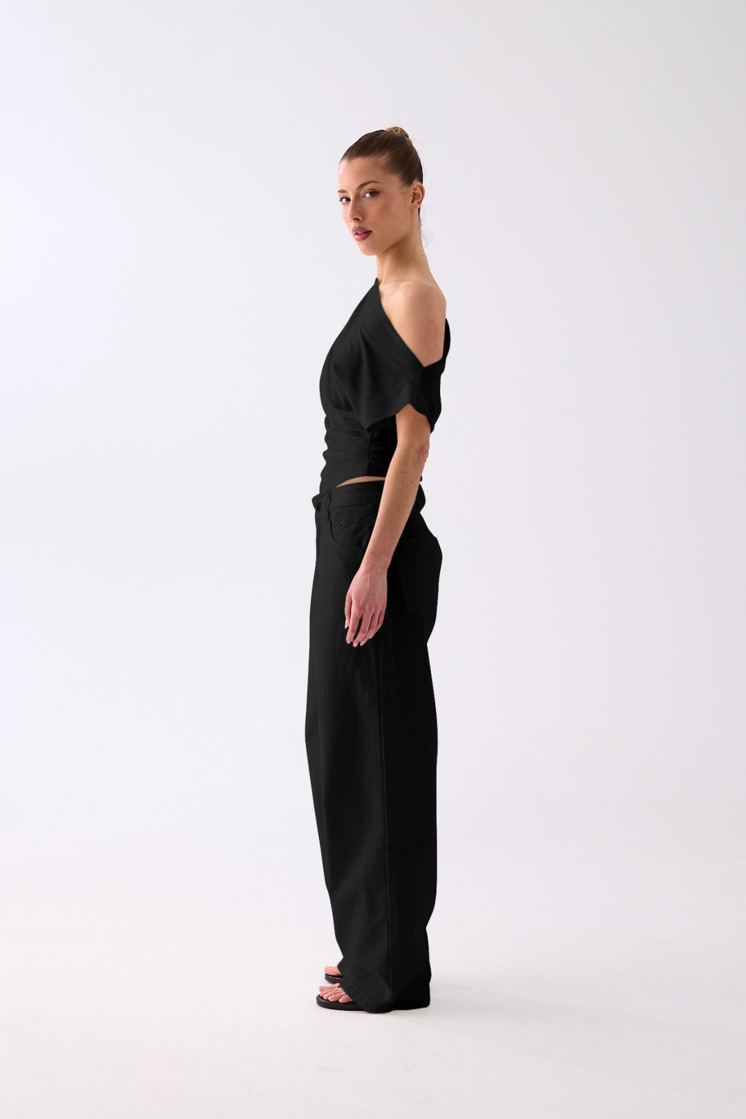 Rina Drape Top - Black – Style Addict®